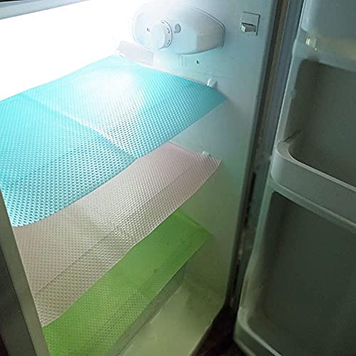 Mydio 9 Pcs 17.4*11.6in Refrigerator Mat Food-Grade EVA Fridge Liners Cuttable Refrigerator Pad for Shelves Table Mats Shelf Liners, 3 Pink/3 Green/3 Blue (9)