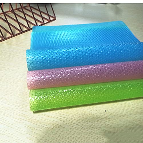 Mydio 9 Pcs 17.4*11.6in Refrigerator Mat Food-Grade EVA Fridge Liners Cuttable Refrigerator Pad for Shelves Table Mats Shelf Liners, 3 Pink/3 Green/3 Blue (9)