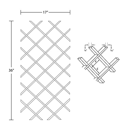 American Pro Décor 14-Bottle Trimmable Wine Rack Lattice Panel Inserts in Unfinished Solid North American Hard Maple