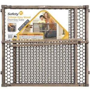 Safety 1st Vintage Wood Baby Gate with Pressure Mount Fastening (Gray)