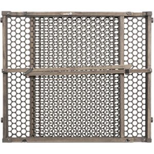 safety 1st vintage wood baby gate with pressure mount fastening (gray)