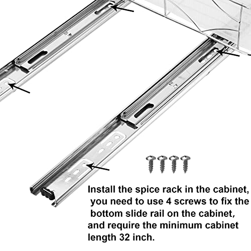 YOUEON Pull Out Cabinet Organizer, 16.5 x 12.5 x 3.2 Inch Cabinet Pull Out Shelves, Heavy Duty Pull Out Drawers for Kitchen, Bathroom, Requires at Least a 13 Inch Cabinet Opening, Chrome Finish