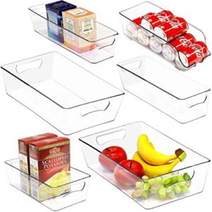 SimpleHouseware Stackable Can Rack Organizer + Plastic Freezer Storage Organizer