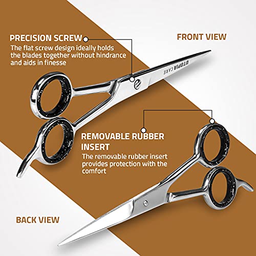 Utopia Care Hair Cutting and Hairdressing Scissors 6.5 Inch, Premium Stainless Steel shears with smooth Razor & Sharp Edge Blades, for Salons, Professional Barbers, Men & Women, Kids, Adults, & Pets