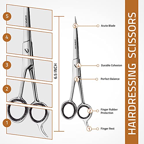 Utopia Care Hair Cutting and Hairdressing Scissors 6.5 Inch, Premium Stainless Steel shears with smooth Razor & Sharp Edge Blades, for Salons, Professional Barbers, Men & Women, Kids, Adults, & Pets