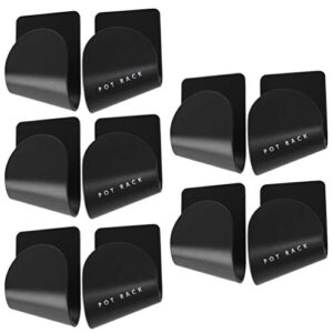 hemoton 5 pair wall pot lid holder wall door mounted pan lid cover hanger rack multifunctional kitchen utensil cutting board organizer for home kitchen black