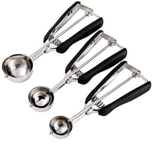 cookie scoop set – include 1 tbsp/ 2 tbsp/ 3tbsp – 3 pcs cookie scoops for baking – cookie dough scoop – made of 18/8 stainless steel