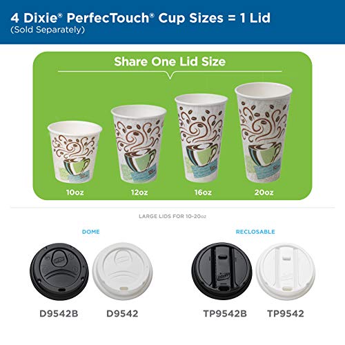 Dixie PerfecTouch 12 Oz Insulated Paper Hot Coffee Cup by GP PRO (Georgia-Pacific), Coffee Haze, 5342DX, 500 Count (25 Cups Per Sleeve, 20 Sleeves Per Case)