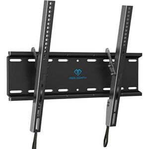 perlesmith tilting tv wall mount bracket low profile for most 23-60 inch led lcd oled, plasma flat screen tvs with vesa 400x400mm weight up to 115lbs, fits 16″ wood stud