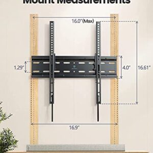 PERLESMITH Tilting TV Wall Mount Bracket Low Profile for Most 23-60 inch LED LCD OLED, Plasma Flat Screen TVs with VESA 400x400mm Weight up to 115lbs, Fits 16" Wood Stud