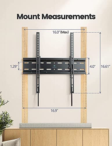 PERLESMITH Tilting TV Wall Mount Bracket Low Profile for Most 23-60 inch LED LCD OLED, Plasma Flat Screen TVs with VESA 400x400mm Weight up to 115lbs, Fits 16" Wood Stud