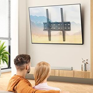 PERLESMITH Tilting TV Wall Mount Bracket Low Profile for Most 23-60 inch LED LCD OLED, Plasma Flat Screen TVs with VESA 400x400mm Weight up to 115lbs, Fits 16" Wood Stud