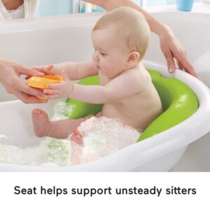 Fisher-Price Baby Bath Tub, 4-in-1 Newborn to Toddler Tub with Infant Seat Bath Toys and Sling ‘n Seat Tub, Green