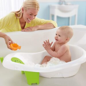 Fisher-Price Baby Bath Tub, 4-in-1 Newborn to Toddler Tub with Infant Seat Bath Toys and Sling ‘n Seat Tub, Green