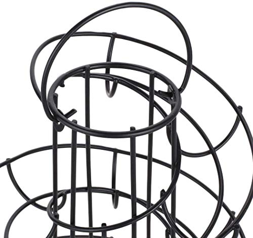 WElinks Iron Egg Holder Stand, Spiral Design Egg Storage Shelf, Spiraling Dispenser Rack, Save Space Storage Display Rack, Kitchen Egg Storage Holder, Spiral Egg Basket (Black)