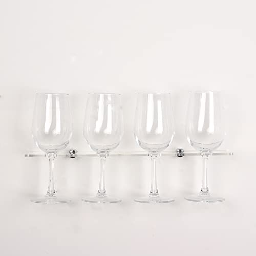 WANLIAN Wine Glass Holder Wall Mounted Wine Glass Holder Acrylic Wall Mounted Wine Glass Holder Cabinet Tableware Lower Wine Glass Holder and Wine Glass Storage Rack (Transparent 2 pieces)