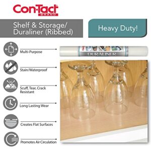 Con-Tact Brand Duraliner Premium Heavy Duty Waterproof Non-Adhesive Shelf and Drawer Liner, Easy to Use and Clean, Elite Protection, 12" x 20', Ribbed Clear