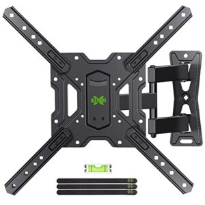 usx mount full motion tv mount, swivel articulating tilt tv wall mount for 26-55″ led, oled, 4k tvs, tv bracket wall mount with vesa 400x400mm up to 60lbs, perfect center design -xmm006-1