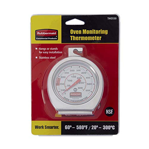 Rubbermaid Commercial Products Stainless Steel Monitoring Thermometer for Oven/Grill/Smoking Meat/Food