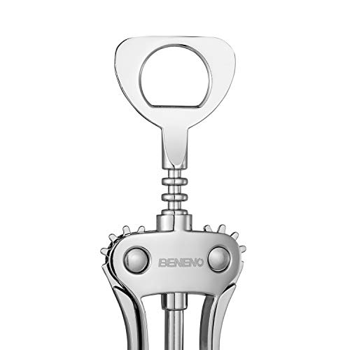 Wine Opener, Zinc Alloy Premium Wing Corkscrew Wine Bottle Opener with Multifunctional Bottles Opener, Upgrade