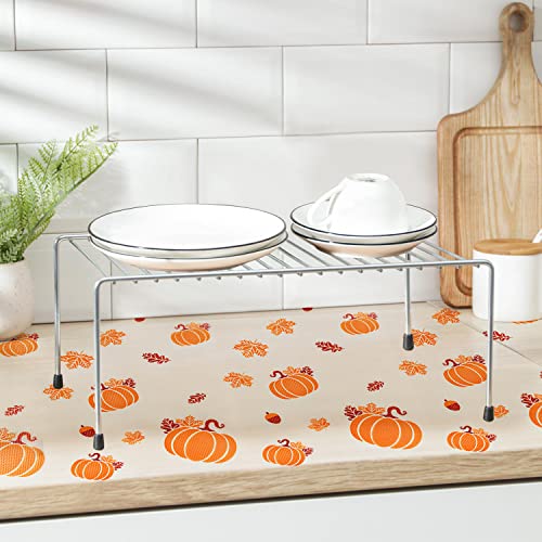 GROBRO7 Pumpkin EVA Refrigerator Liners Non-Slip Maple Leaf Refrigerator Drawer Mats BPA Free Can Be Cut Shelf Liner Waterproof Non-Adhesive Kitchen Cabinet Desks Storage Fridge Mat 17 x 118 in