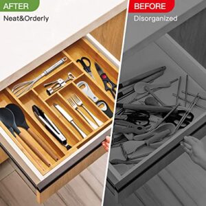 Kitchen Drawer Organizer, Bamboo Silverware Organizer, Expandable Utensil Tray Drawer Organizer, Silverware EP-001 0