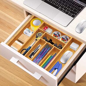 Kitchen Drawer Organizer, Bamboo Silverware Organizer, Expandable Utensil Tray Drawer Organizer, Silverware EP-001 0