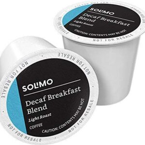 Amazon Brand Solimo Decaf Light Roast Coffee Pods, Breakfast Blend, Compatible with Keurig 2.0 K-Cup Brewers,100 Count (Pack of 1)