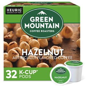 green mountain coffee hazelnut keurig single-serve k-cup pods, light roast coffee, 32 count