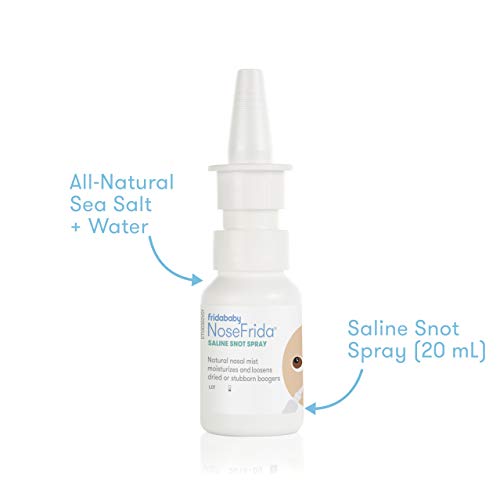 NoseFrida Saline Spray by Frida Baby Saline Nasal Spray To Soften Nasal Passages For Use Before NoseFrida The SnotSucker (0.68 FL OZ)