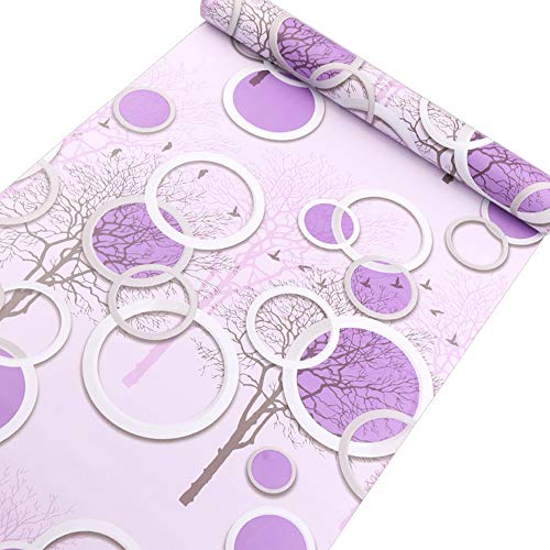 Yifasy Shelf Liner Purple Tree Rings Self-Adhesive Drawer Shelving Paper Line TV Stands Storage Cabinets 118x17.7 Inch