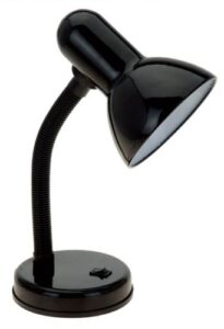 simple designs ld1003-blk basic metal flexible hose neck desk lamp, black