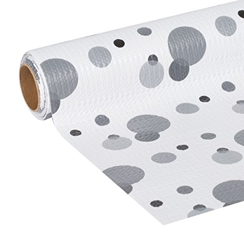 Duck Smooth Top EasyLiner, 20-inch x 6 Feet, Grey Polka Dot