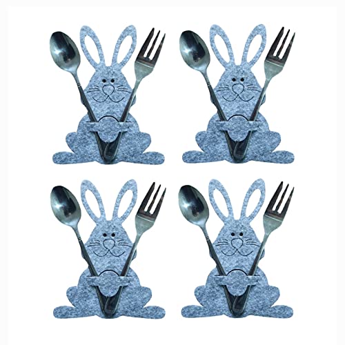 4Pcs Easter Cutlery Bag Set Festive Party Cutlery Decoration Bag Cutlery Decoration XR7