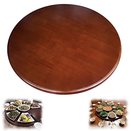 REDEXI Wood 30in Rotating Serving Tray Large Dining Table Turntable Round Rotatable Serving Plate Kitchen Countertop Lazy Susan Heavy Duty Tray, Rustic Style (Size : 80cm/30in)