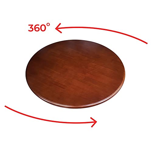 REDEXI Wood 30in Rotating Serving Tray Large Dining Table Turntable Round Rotatable Serving Plate Kitchen Countertop Lazy Susan Heavy Duty Tray, Rustic Style (Size : 80cm/30in)