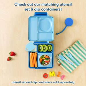 OmieBox Bento Box for Kids - Insulated Lunch Box with Leak Proof Thermos Food Jar - 3 Compartments, Two Temperature Zones (Sky Blue) (Single) (Packaging May Vary)