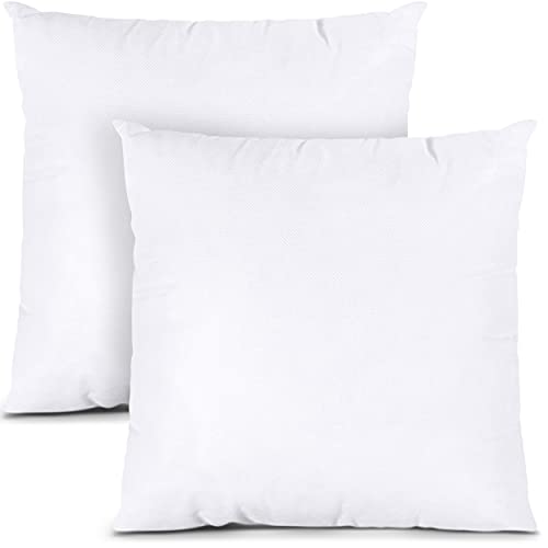 Utopia Bedding Throw Pillows Insert (Pack of 2, White), 18 x 18 Inches Couch Sofa Cushion, Decorative Pillow and Sham Stuffer for Bed