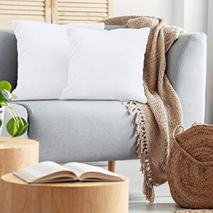 Utopia Bedding Throw Pillows Insert (Pack of 2, White), 18 x 18 Inches Couch Sofa Cushion, Decorative Pillow and Sham Stuffer for Bed