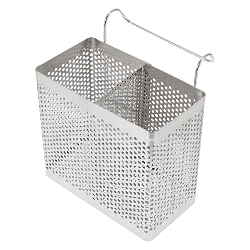 DOITOOL utensil caddy stainless steel wall utensil holder hanging organizer flatware caddy organizer storage stand holder for home office restaurant