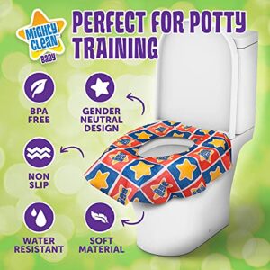 Toilet Seat Covers Disposable - 24 Large Waterproof Potty Covers for Toddlers, Kids, and Adults by Mighty Clean Baby - 2 Packs of 12 Covers