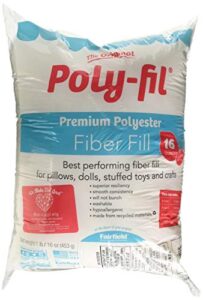 fairfield pf16b poly-fil premium polyester fiber, 16 oz, white