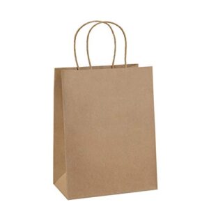 paper bags 8×4.75×10.5 100pcs bagdream gift bags, shopping bags, kraft bags, retail bags, party bags, brown paper bags with handles bulk