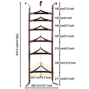 VEVOR 6-Tier Cookware Stand, Carbon Steel Multi-Layer Pot Rack, 61-inch Cookware Shelf, Bronze Cookware Storage Tower, Unassembled Kitchen Corner Shelf Rack for Pans, Pots, Baskets and Kettles Storage