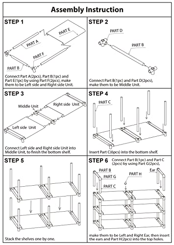 FIDUCIAL HOME 3 Tiers Shoe Rack 12-15 Pairs Sturdy Shoe Shelf