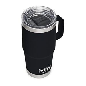 yeti rambler 20 oz travel mug, stainless steel, vacuum insulated with stronghold lid, black