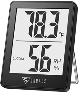 doqaus digital hygrometer indoor thermometer humidity meter room thermometer with 5s fast refresh accurate temperature humidity monitor for home, bedroom, baby room, office, greenhouse, cellar (black)