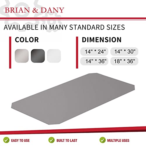 BRIAN & DANY Wire Shelf Liner 14" X 30", Heavy Duty Shelf Liners for Wire Shelving, Waterproof Protector Mats, Set of 5, Charcoal