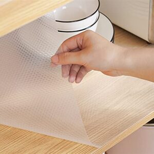 BESTORI Waterproof Shelf Liner for Kitchen Non-Adhesive Cabinets Drawer Liner 23.6 x 196.9 Inches Oil-Proof Non-Slip Washable Cuttable Refrigerator Liners for Protector Desks Transparent