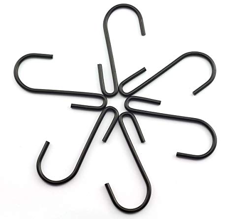 Ruiling 12-Pack Black Pot Rack S Shaped Hooks,3.5 Inch Universal S Hook Sturdy Hanging Hooks,for Kitchen Wares,Cookers,Pots,Pot Pad,Spoons Pans